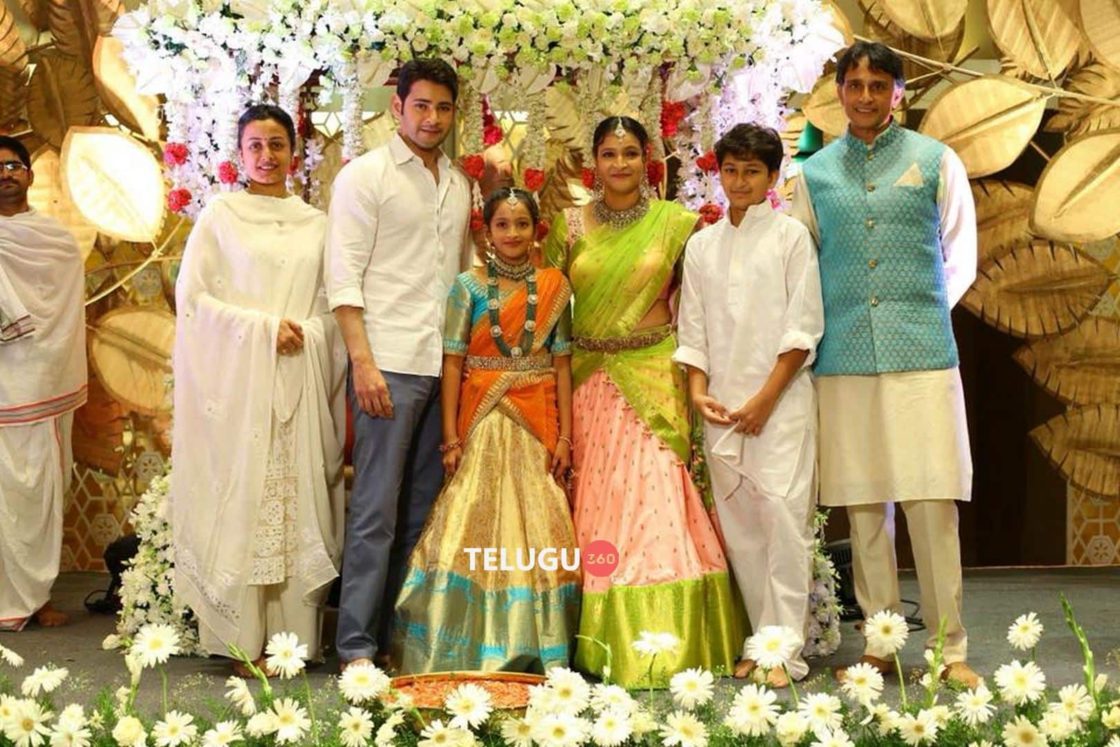 Mahesh Babu & his family at his sister Manjula's Daughter Half Saree ...
