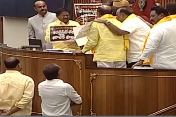 AP Speaker suspends three TDP MLAs from monsoon session - Telugu360