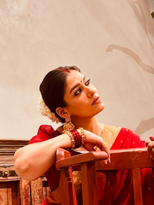 Nayanthara In A Red Saree - Telugu360