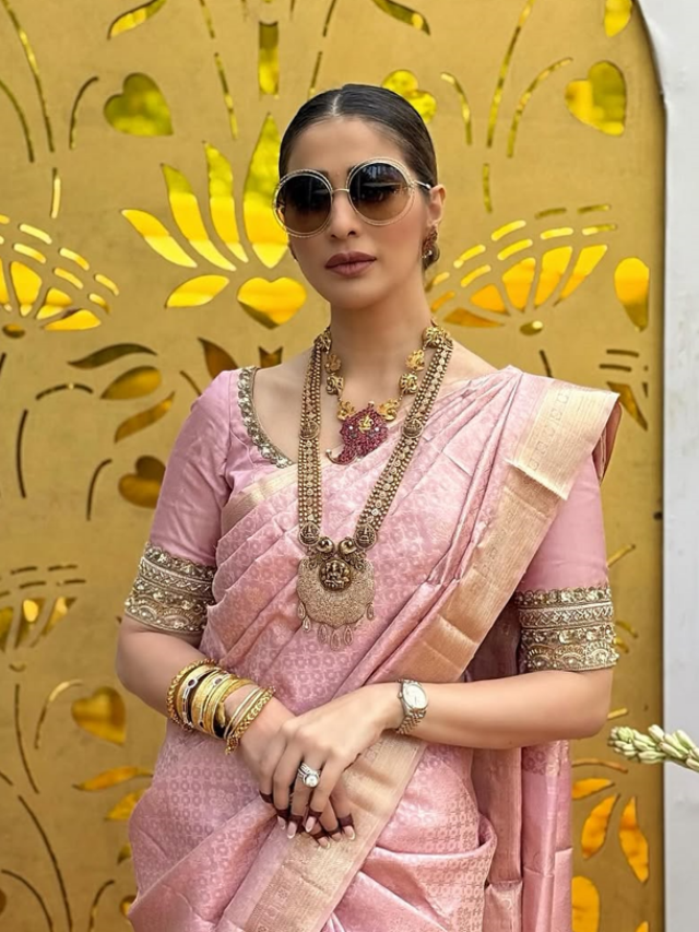 Raai Laxmi Flaunting In Saree - Telugu360