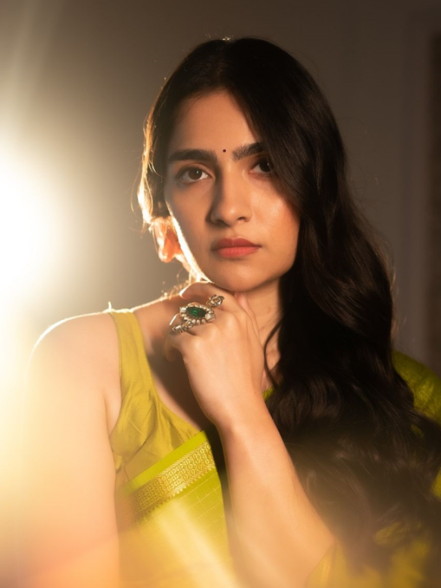 Rukmini Vasanth Stuns In Green Saree - Telugu360