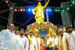 Revanth Reddy Unveils NTR Statue in Hyderabad, Hails Him as a Leader ...